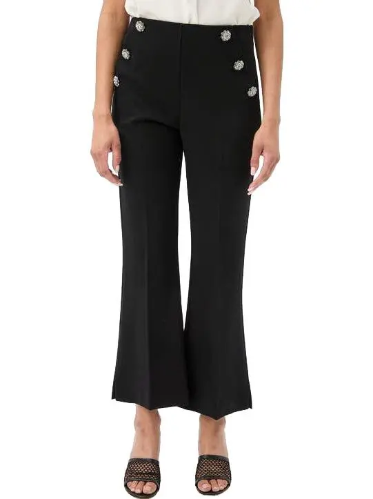 Trina Turk Cropped Flare Leg Pant - Black