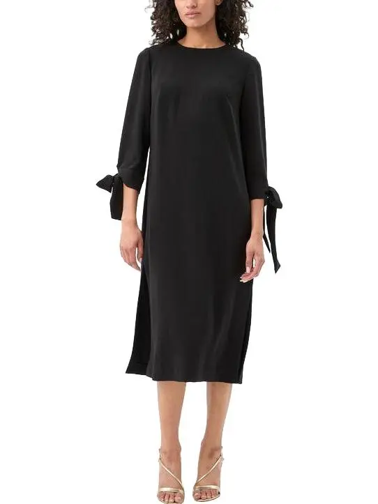 Trina Turk Drama Tie Sleeve Midi Dress - Black