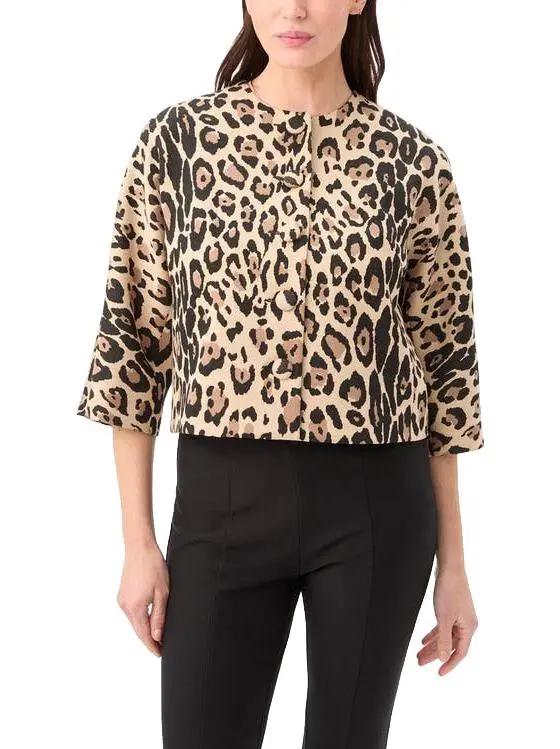 Trina Turk Critique Cropped Leopard Jacket - Multi