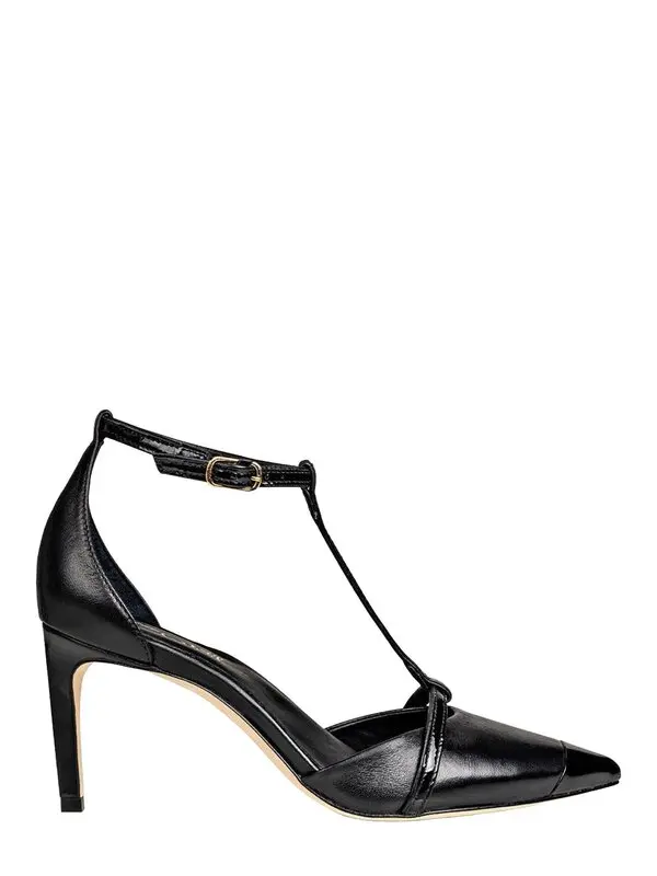 JOAN OLOFF SHOES Desiree T-strap Pump - Black