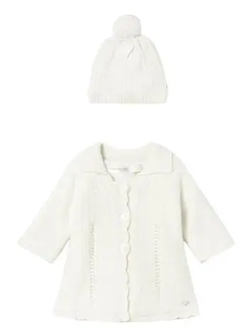 MAYORAL Knit Coat With Hat - Ivory