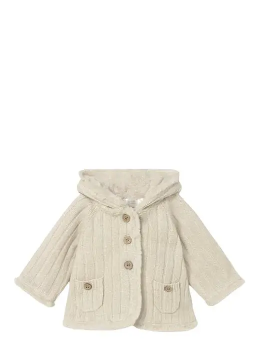 MAYORAL Knitted Jacket With Faux Fur - Beige
