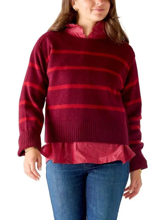 VOYAGEUR BY MERSEA Sausalito Cashmere Sweater - Pino/red