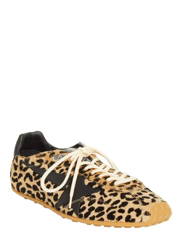GOLDEN GOOSE Marathon Speed Genuine Calf Hair Sneaker - Brown/black Leo