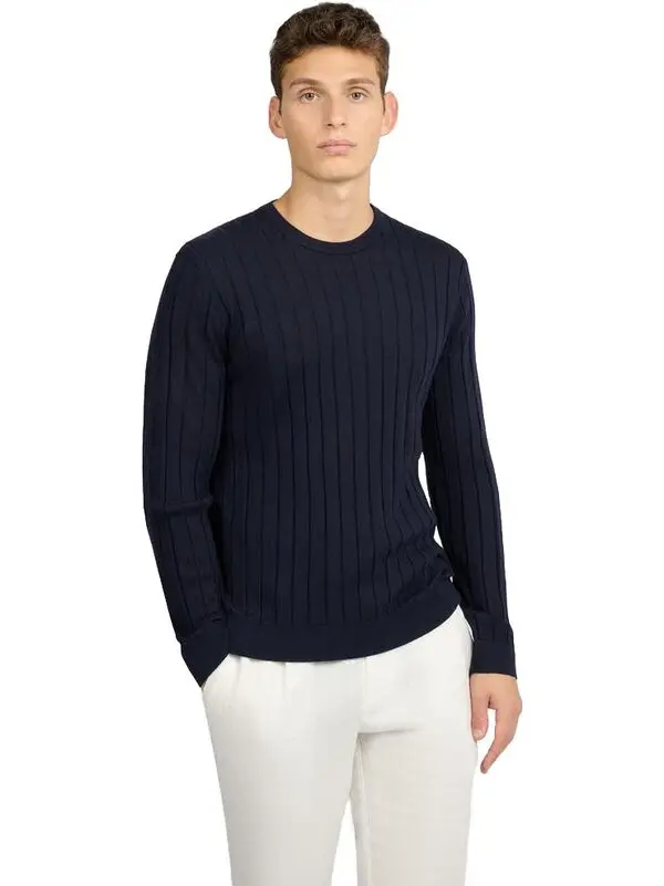 Onia Extra Fine Merino Wool Crewneck Sweater - Midnight