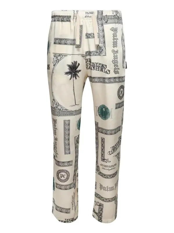Palm Angels Dollar Cozy Pants And Black - Ivory