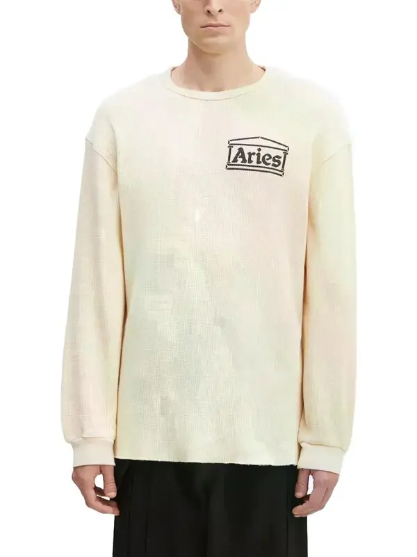 Aries Waffle-pattern Sweatshirt - Neutrals