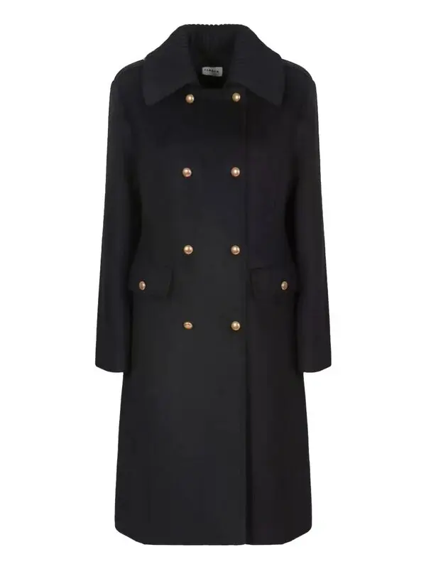 P.a.r.o.s.h Double-breasted Coat With Removable Collar - Black
