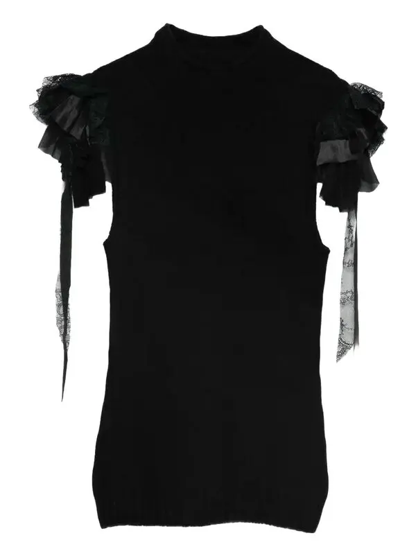 Alberta Ferretti Ruffled-detail Blouse - Black