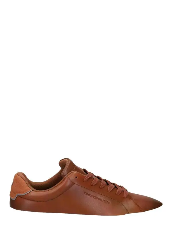 Tommy Hilfiger Leather Low Top Sneakers - Brown