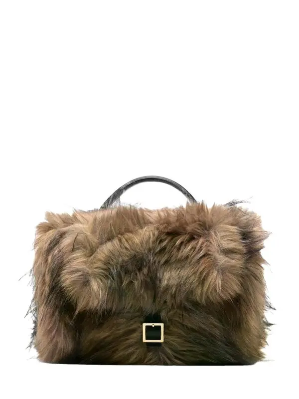 Sacai Faux Fur Tote Bag - Neutrals