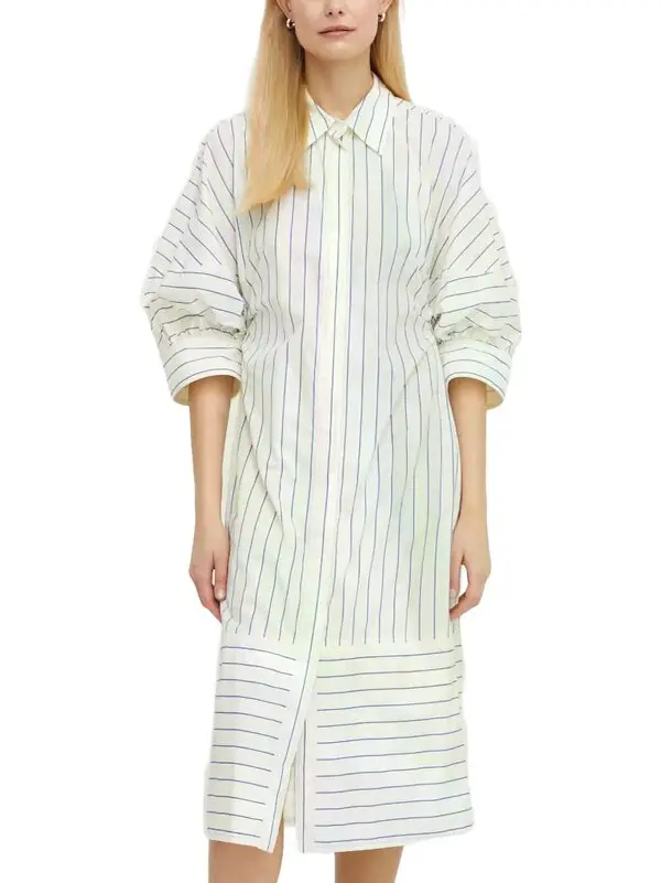 Day Birger Et Mikkelsen Striped Midi Shirt Dress - White