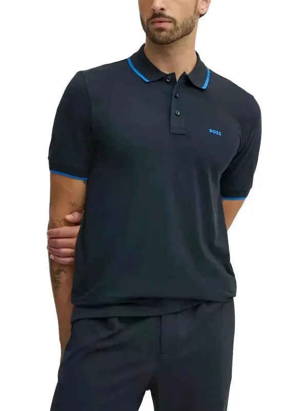 BOSS Parlay 190 Buttoned Polo Shirt - Blue
