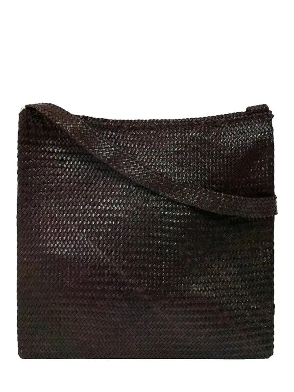Dragon Diffusion Woven Leather Shoulder Bag - Brown