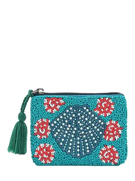 Yumi Kim Seashell Beaded Coin Pouch - Teal
