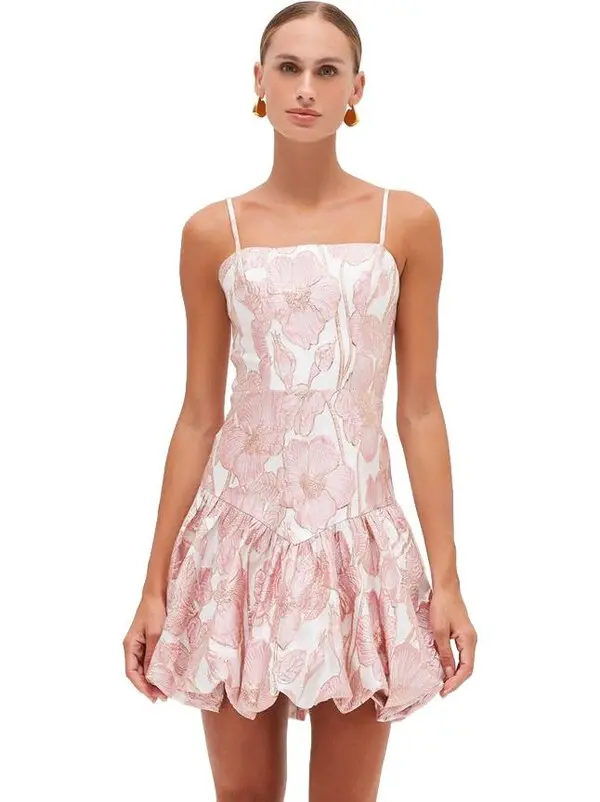PatBO Petal Jacquard Mini Dress - Pink