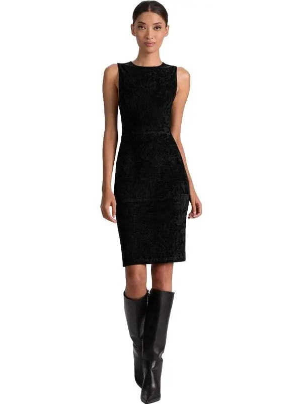 Alice + Olivia Delora Suede Midi Dress - Black