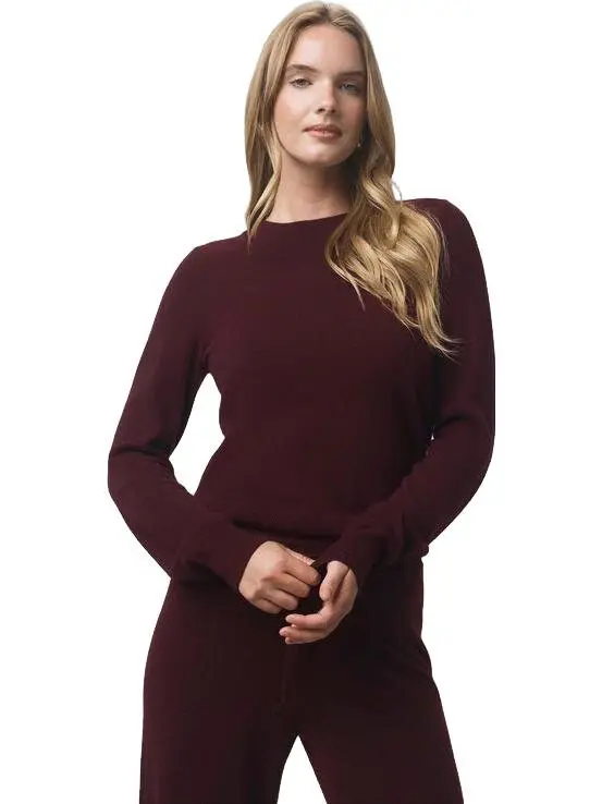Splendid Tori Cashmere Crewneck Sweater - Burgundy
