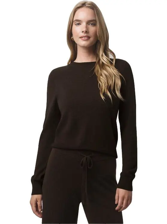 Splendid Tori Cashmere Crewneck Sweater - Chocolate