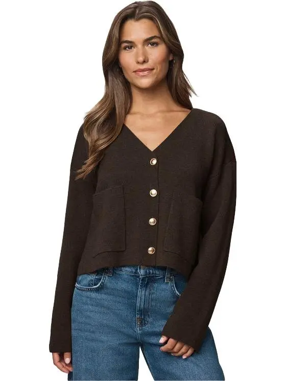 Splendid Libby Cropped Cardigan - Chocolate