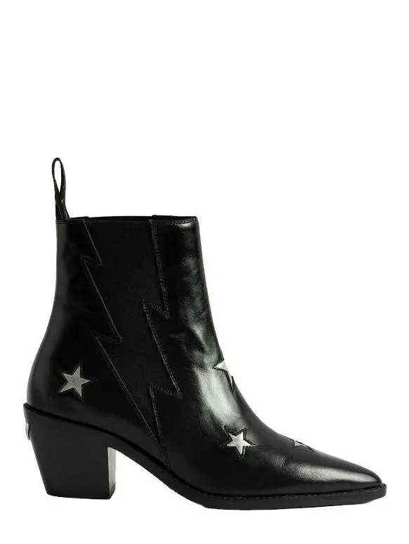 Zadig&Voltaire Tyler Leather Ankle Boots - Black