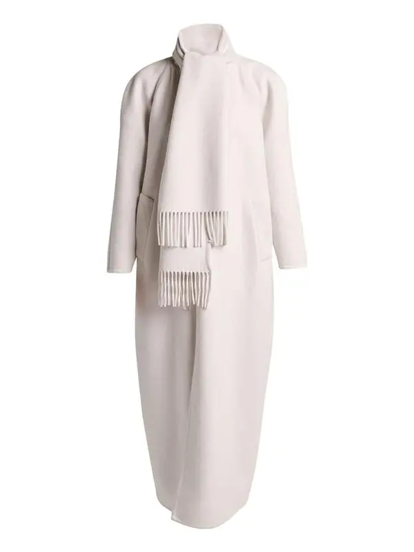 Balenciaga Cashmere Scarf Maxi Coat - Creme