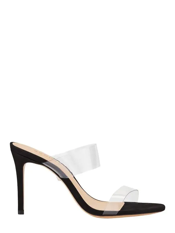 Schutz Ariella Strappy Vinyl Slide Sandals - Black