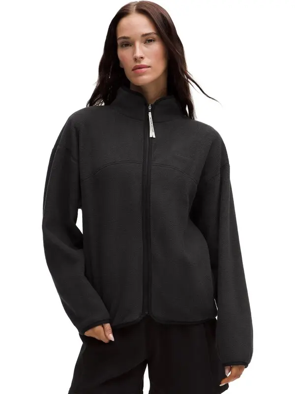 Lululemon Tumbled Fleece Full-zip Jacket - Black/black/light Ivory