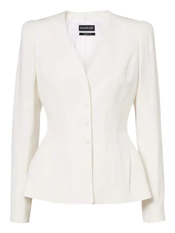 MUGLER Re/edit Single-breasted Blazer - White