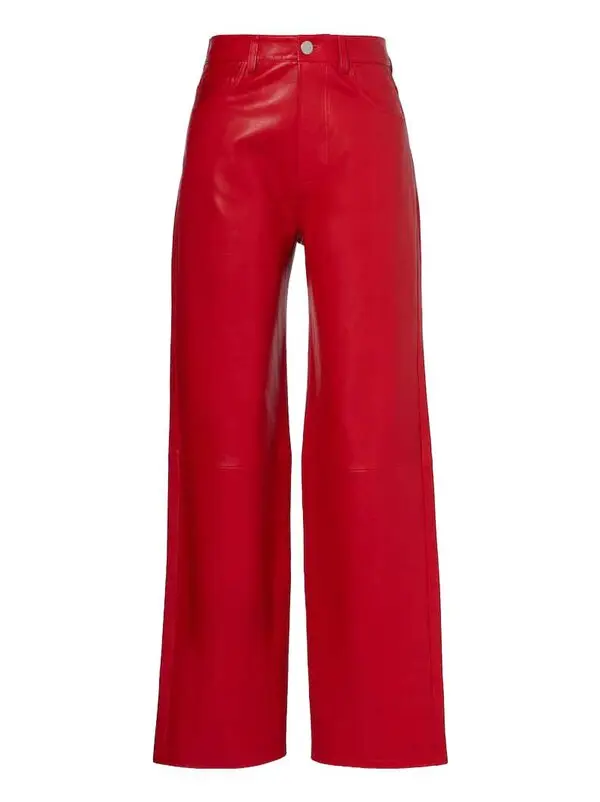 RÓHE High-rise Wide-leg Leather Pants - Red