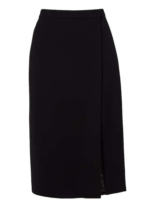 MUGLER Re/edit High-rise Wrap Skirt - Black