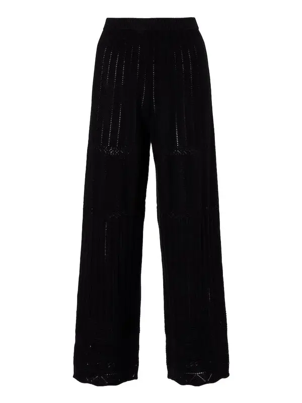 ERES Alliage Pointelle Wide-leg Pants - Black