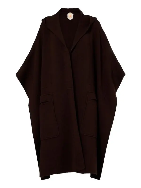 Jardin Des Orangers Wool And Cashmere Hooded Cape - Brown