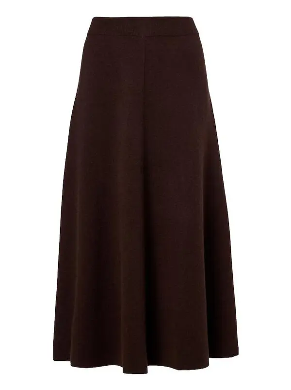 Jardin Des Orangers Wool And Cashmere Midi Skirt - Brown