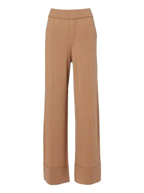 Jardin Des Orangers High-rise Wide-leg Wool And Cashmere Pants - Brown