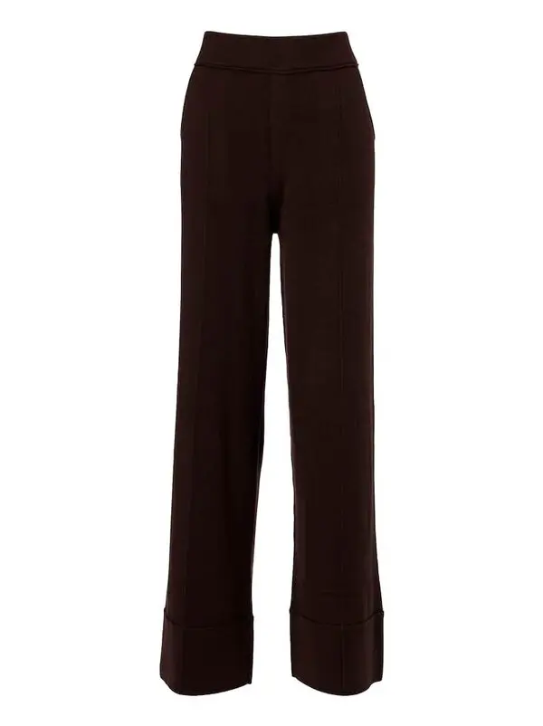 Jardin Des Orangers High-rise Wool And Cashmere Wide-leg Pants - Brown