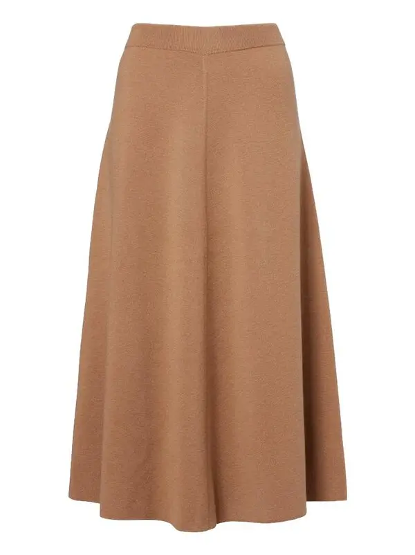 Jardin Des Orangers Wool And Cashmere Midi Skirt - Brown