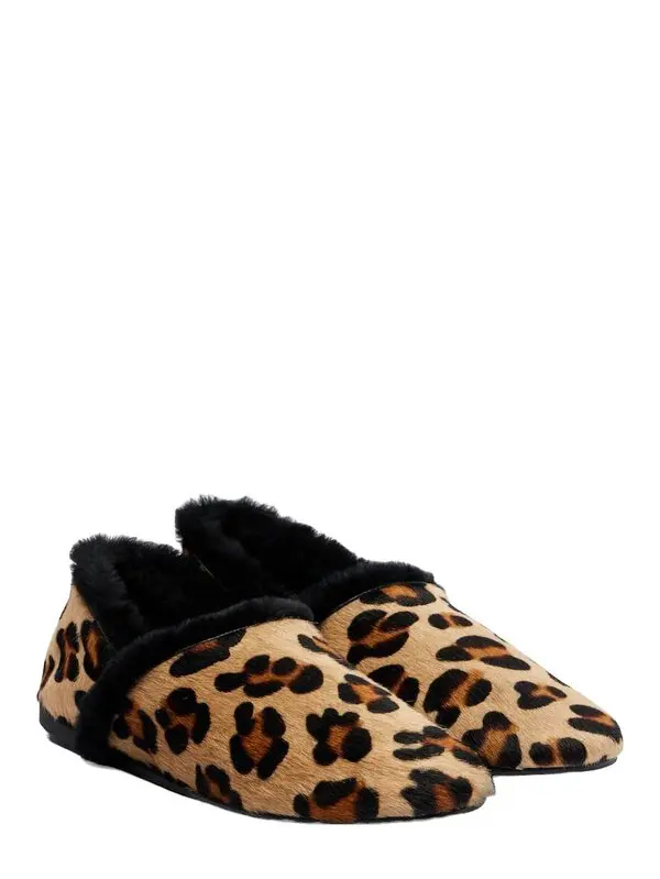 YVES SALOMON Shearling-lined Calf Hair Slip-on Shoes - Multicoloured
