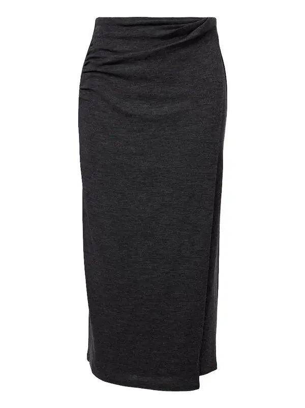 Vince Draped Midi Skirt - Grey