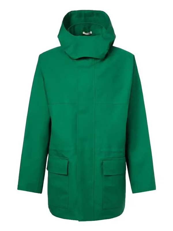 Auralee Hooded Cotton Gabardine Jacket - Green