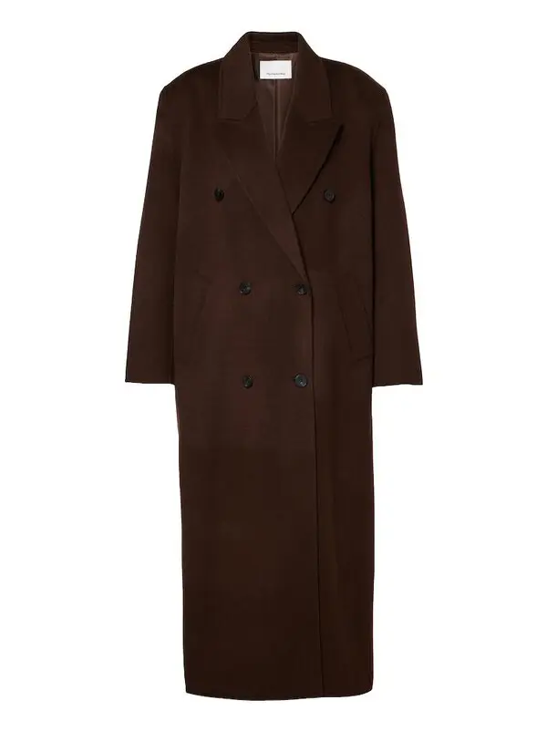 THE FRANKIE SHOP Gaia Double-breasted Wool-blend Coat - Brown