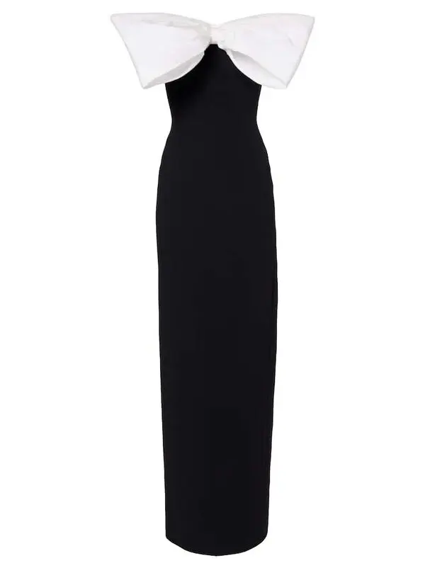 David Koma Bow-detail Gown - Black