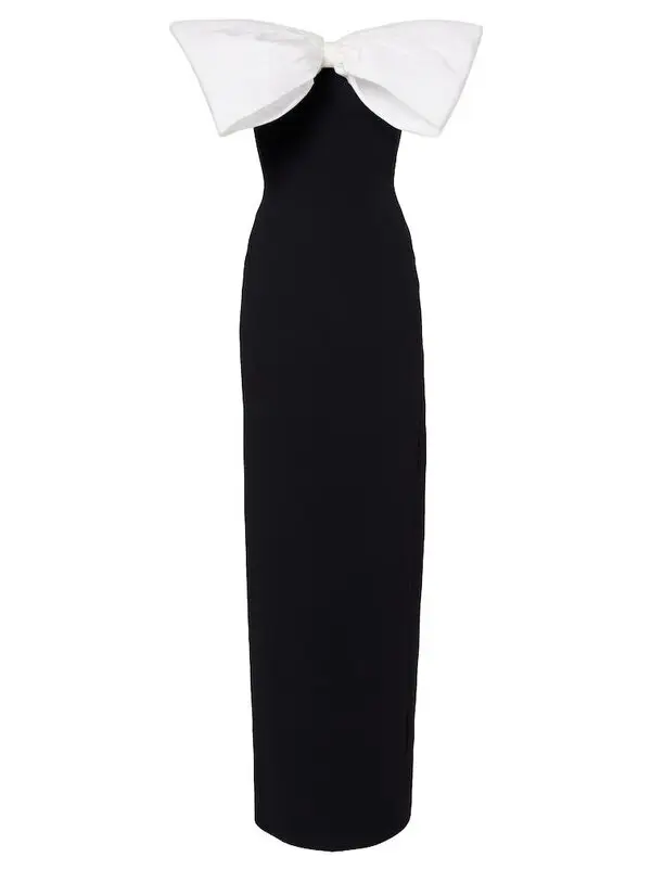 David Koma Bow-detail Gown - Black