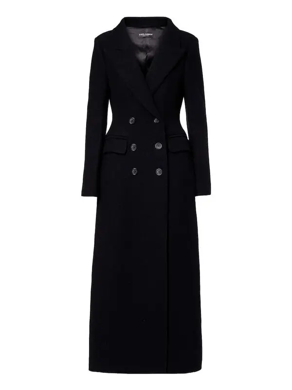 Dolce & Gabbana Double-breasted Virgin Wool Coat - Black