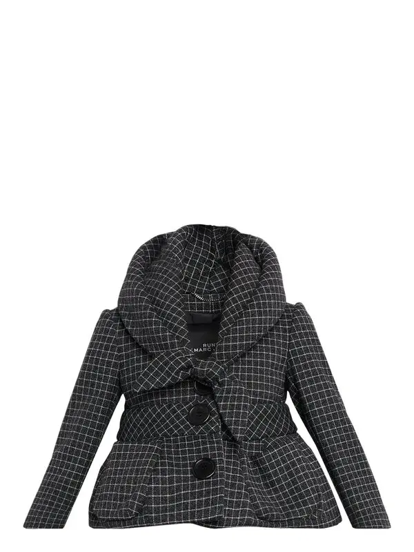 Marc Jacobs Wool Padded Crop Hooded Jacket - Charcoal