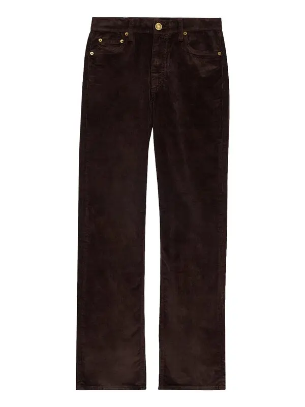 Rag & Bone Harlow Mid-rise Straight Jeans - Dark Brown
