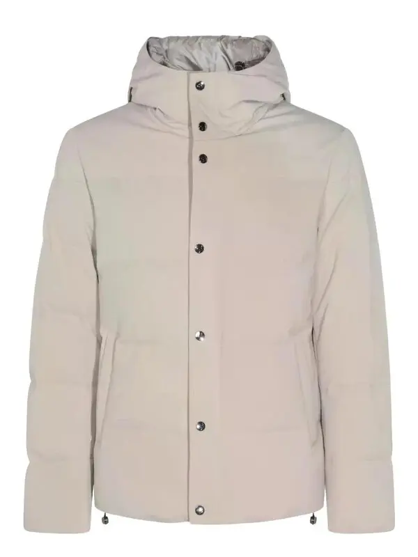 MONTECORE Buttoned Hooded Coat - Neutrals