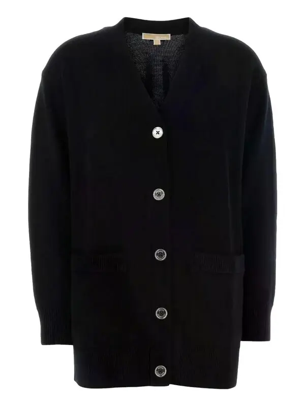 Michael Kors V-neck Wool Cardigan - Black