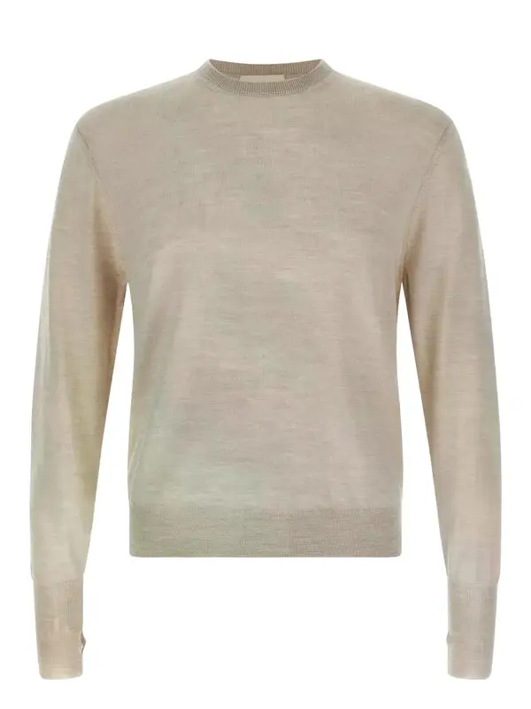 MA'RY'YA Cuffed-sleeve Crew-neck Sweater - Neutrals