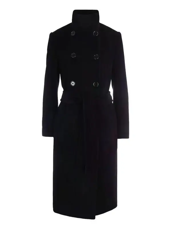 Max Mara Button Belted Coat - Black